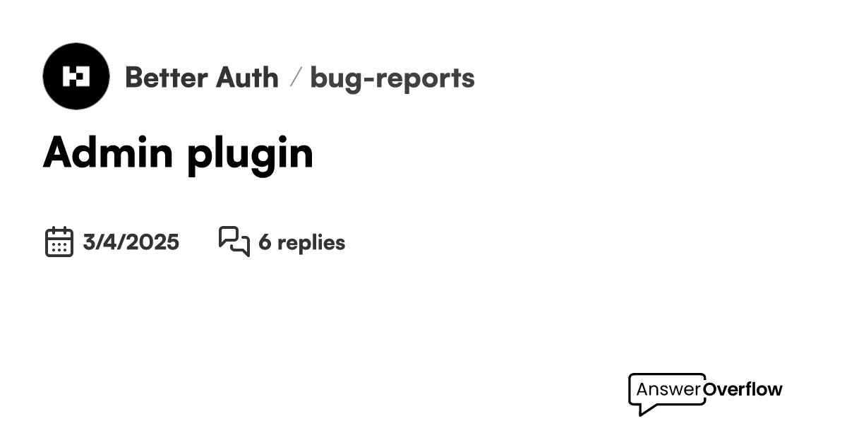 Admin plugin - Better Auth