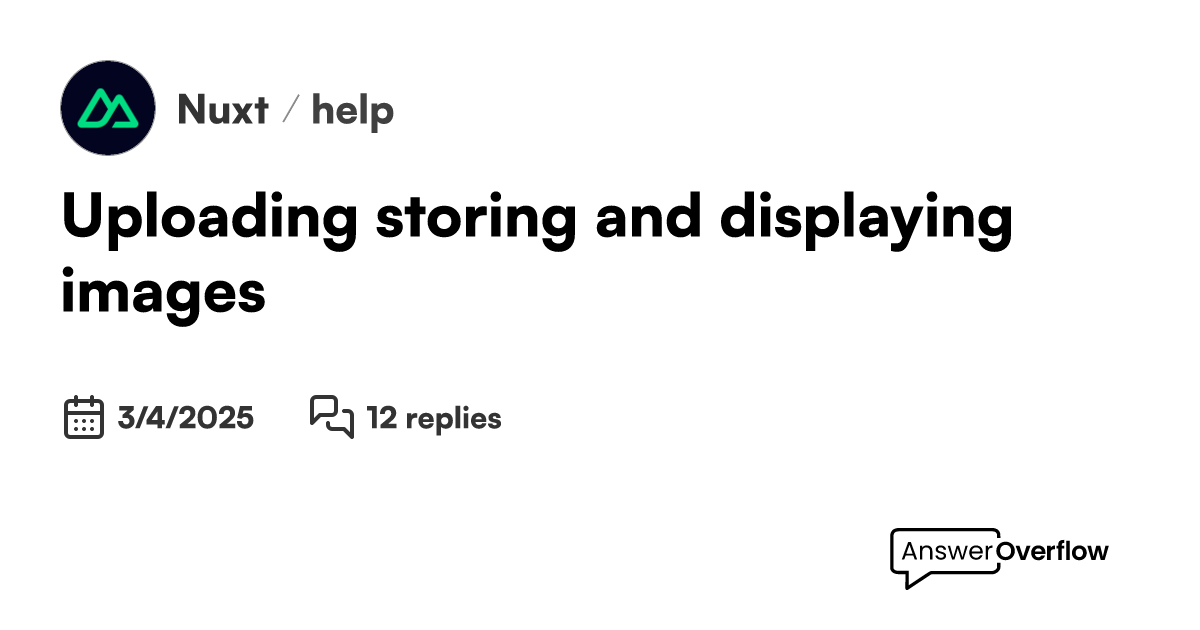 Uploading, storing and displaying images - Nuxt