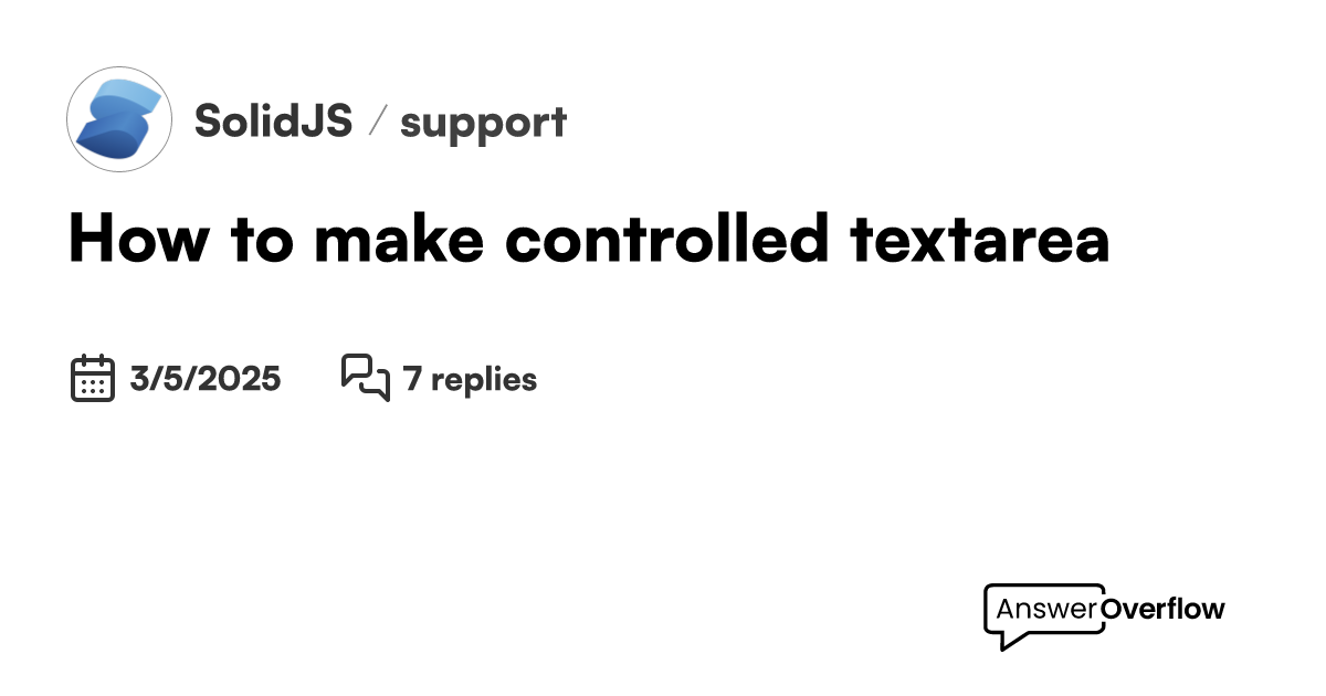 How to make controlled - SolidJS
