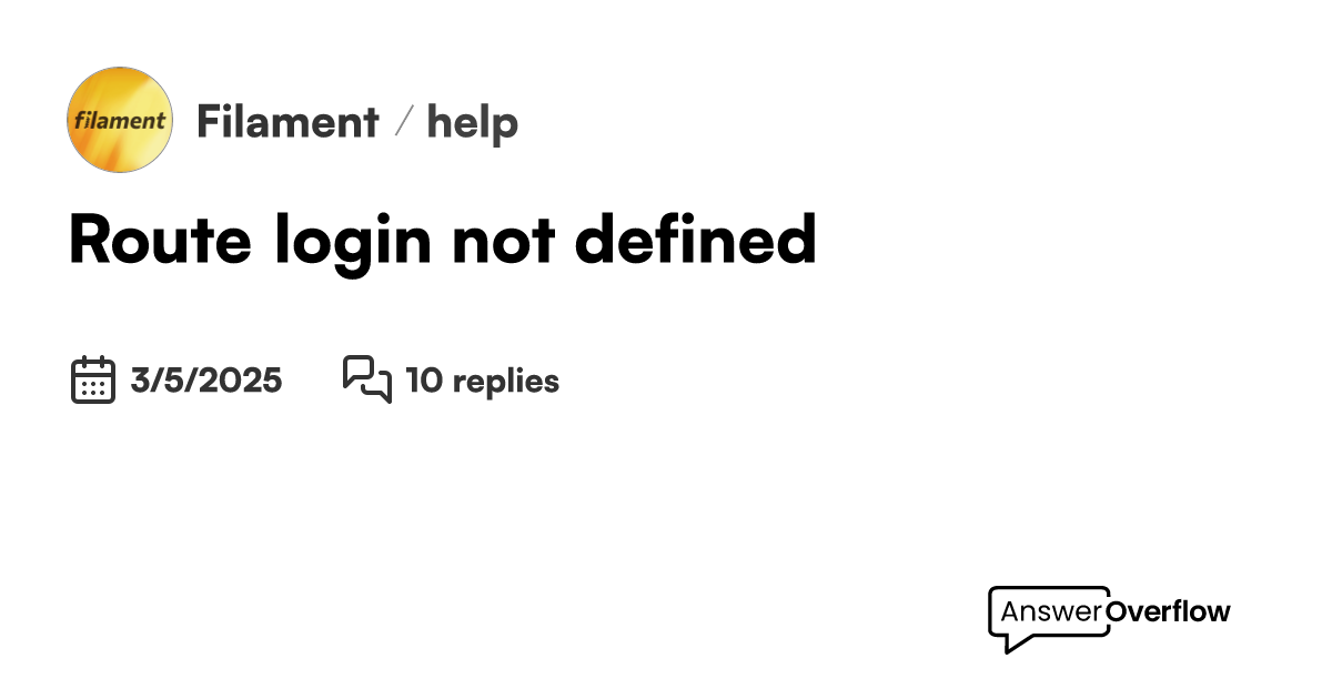 Route [login] not defined - Filament
