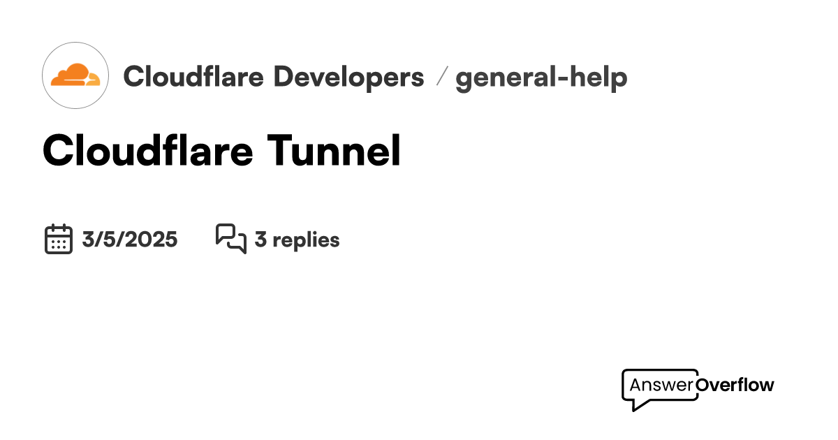 Cloudflare Tunnel - Cloudflare Developers