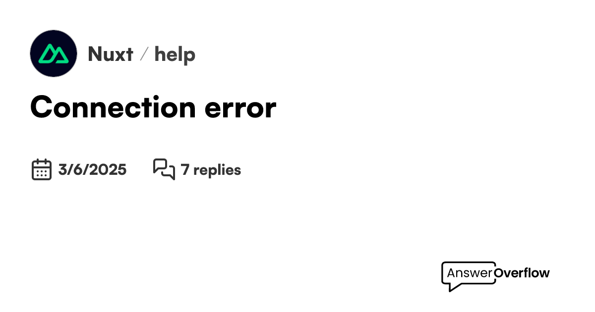 Connection error - Nuxt
