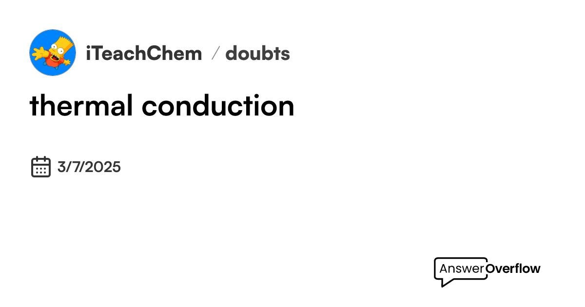 thermal conduction - iTeachChem