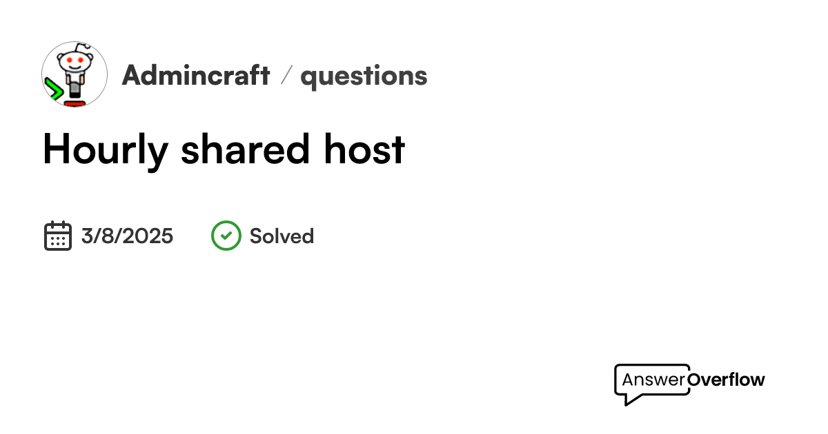 Hourly shared host - Admincraft