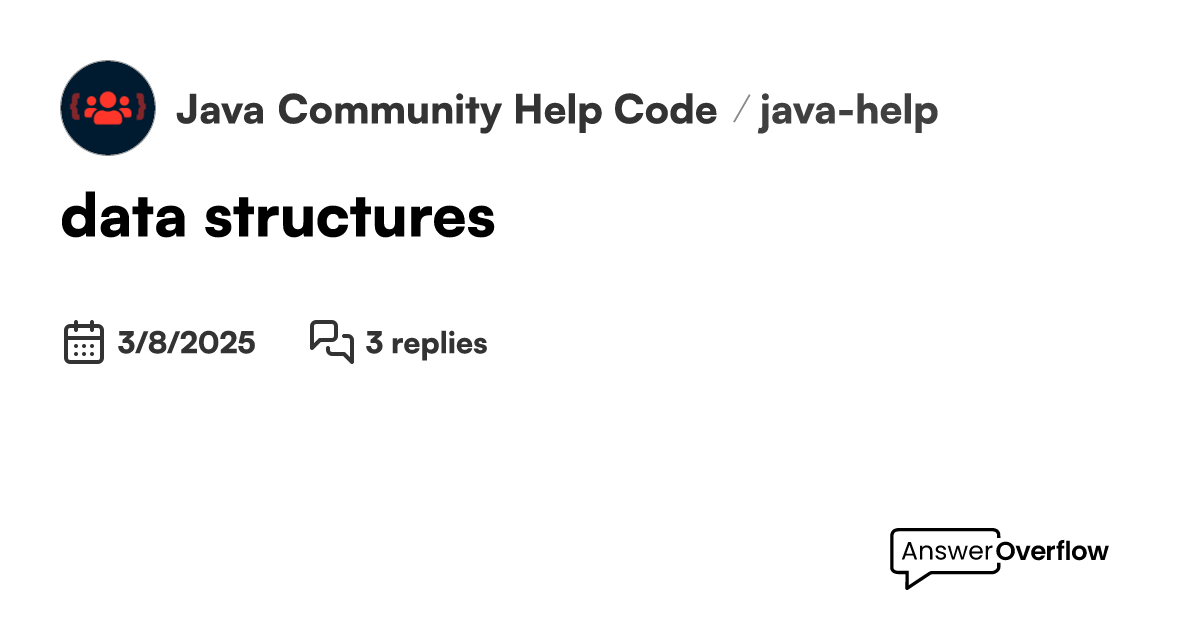Data Structures Java Community Help Code Learn