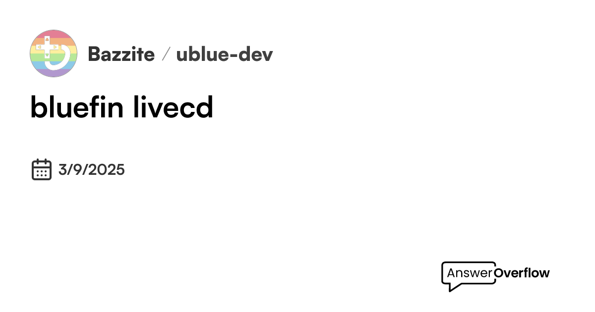 bluefin livecd - Universal Blue