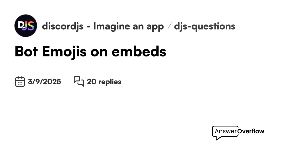 Bot Emojis on embeds - discord.js - Imagine an app