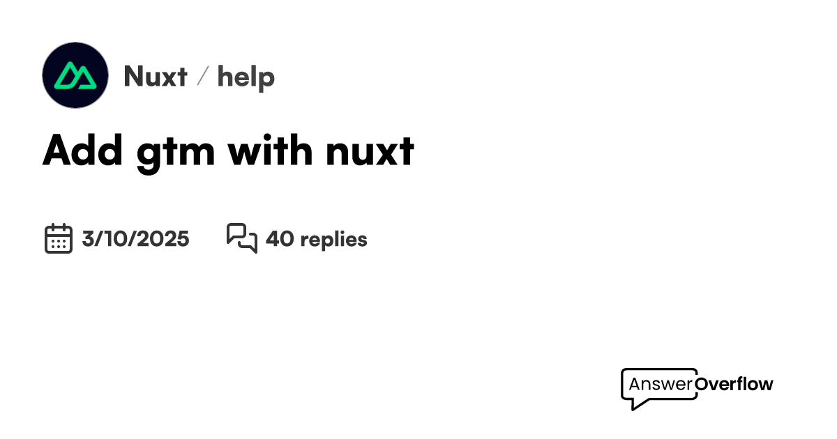 Add gtm with nuxt - Nuxt