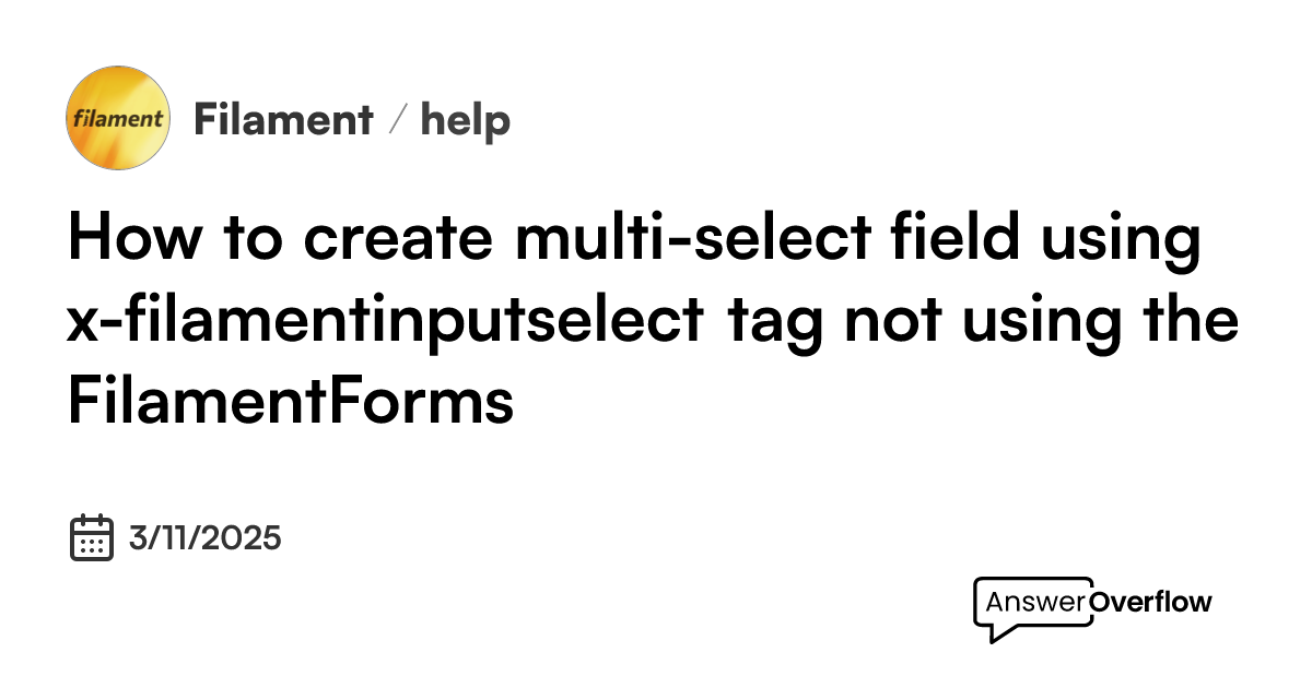 How to create multi-select field using tag (not using the Filament\Forms - Filament