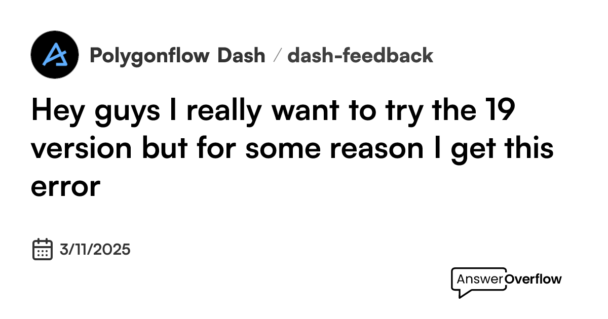 Hey guys! I really want to try the 1.9 version but for some reason I get this error ...