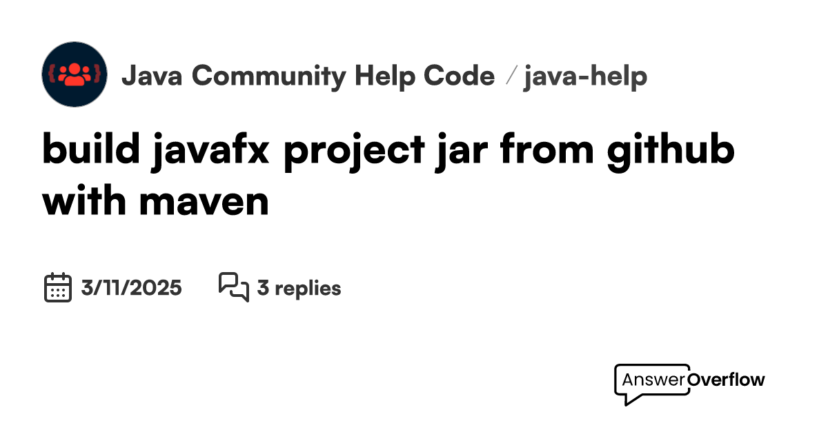 Build Javafx Project Jar From Github With Maven Java Community Help Code Learn