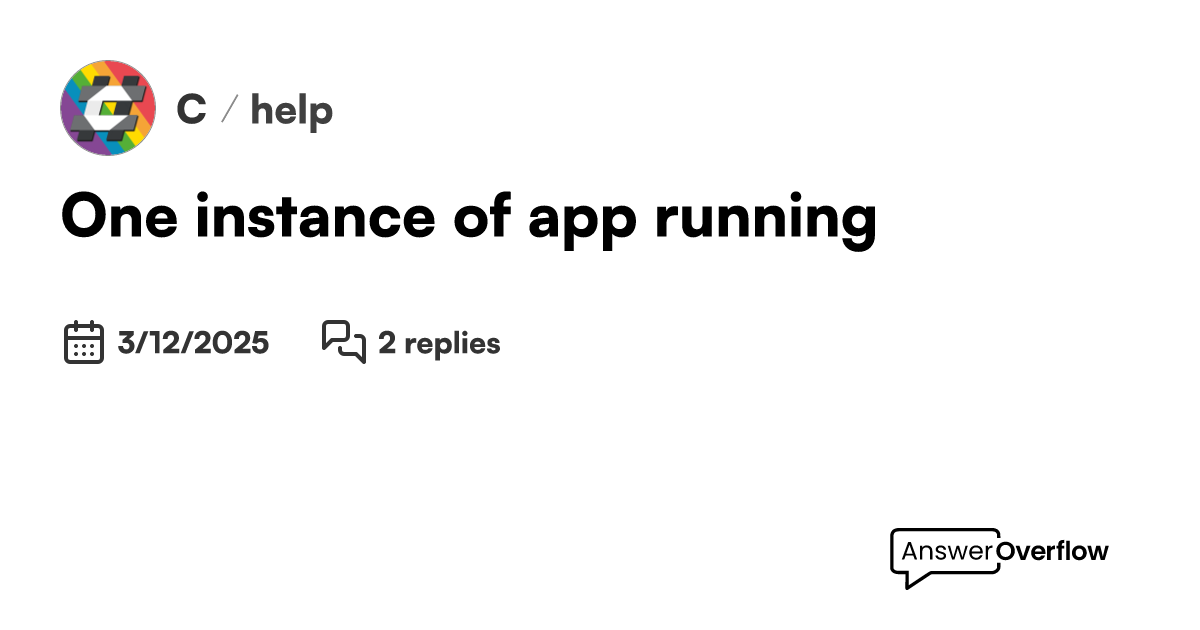 One instance of app running - C#