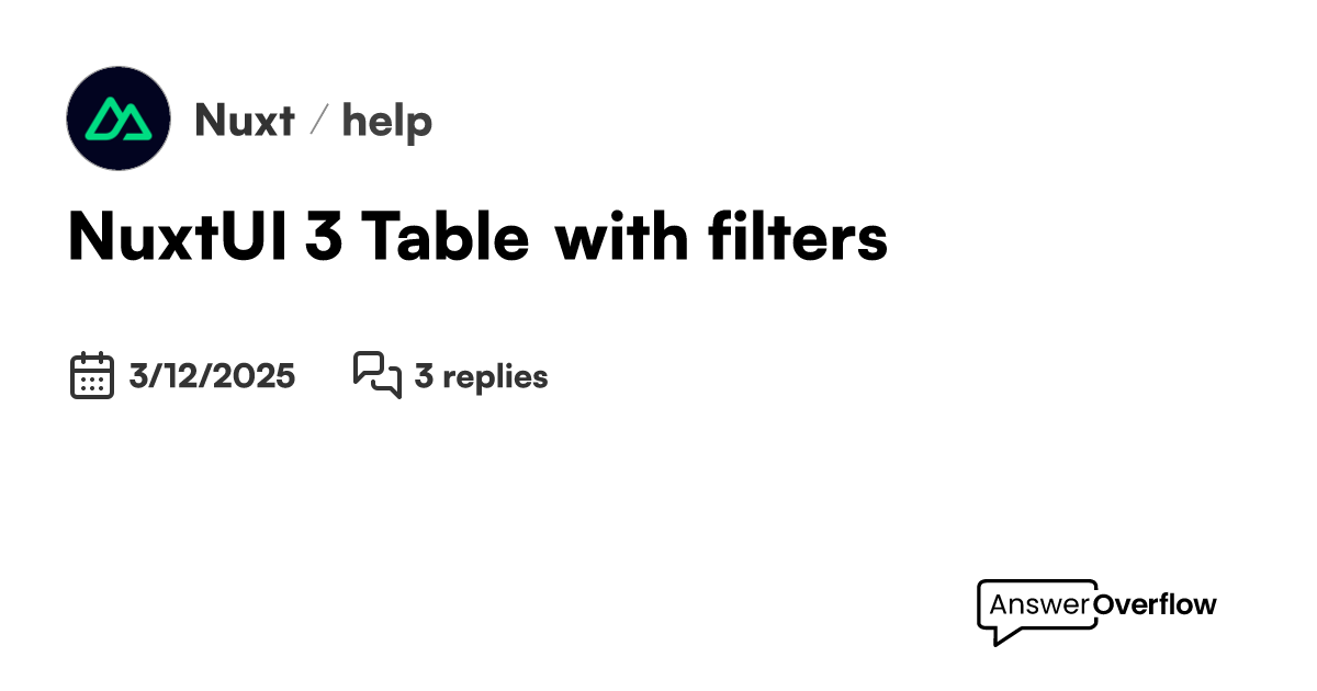 NuxtUI 3 Table with filters - Nuxt