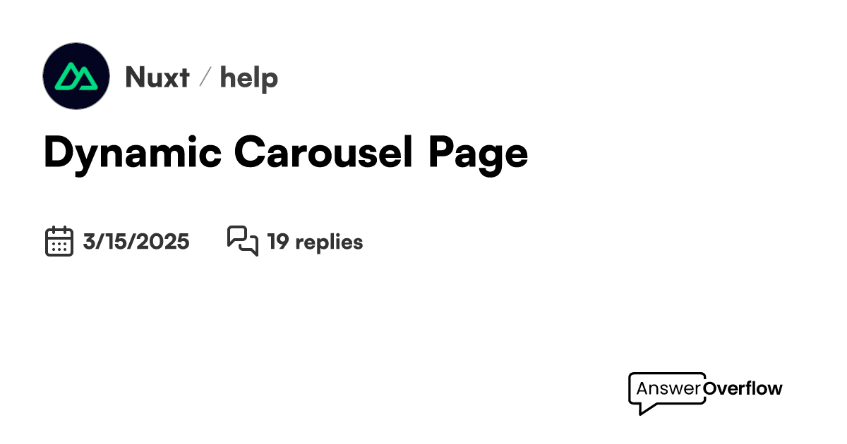 Dynamic Carousel Page - Nuxt