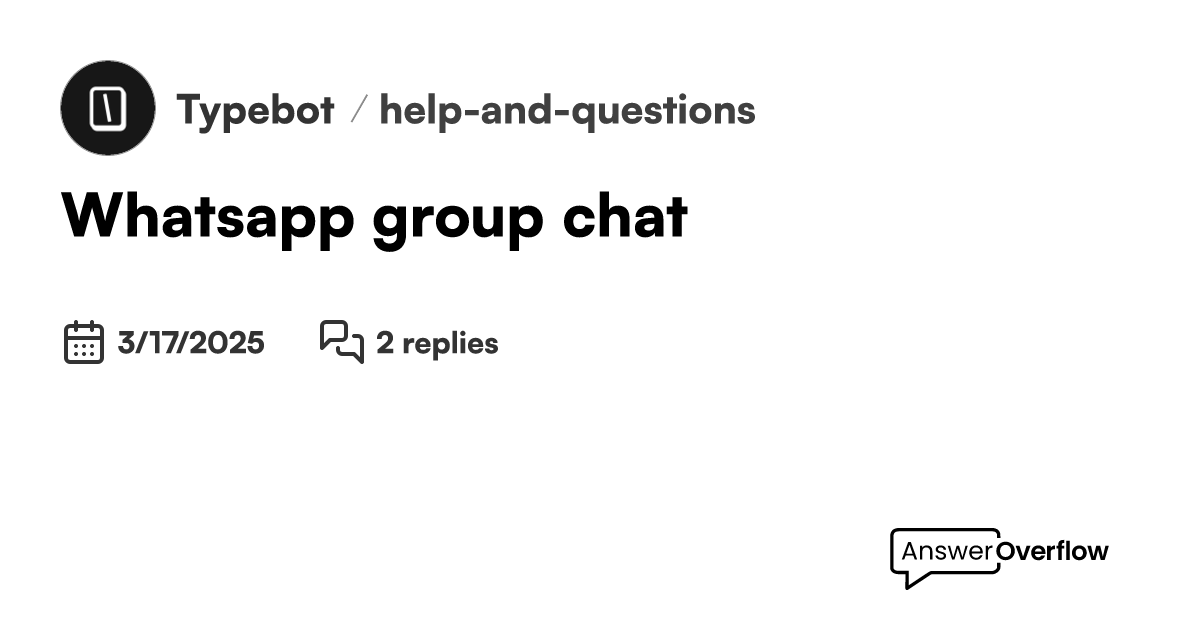 Whatsapp group chat - Typebot