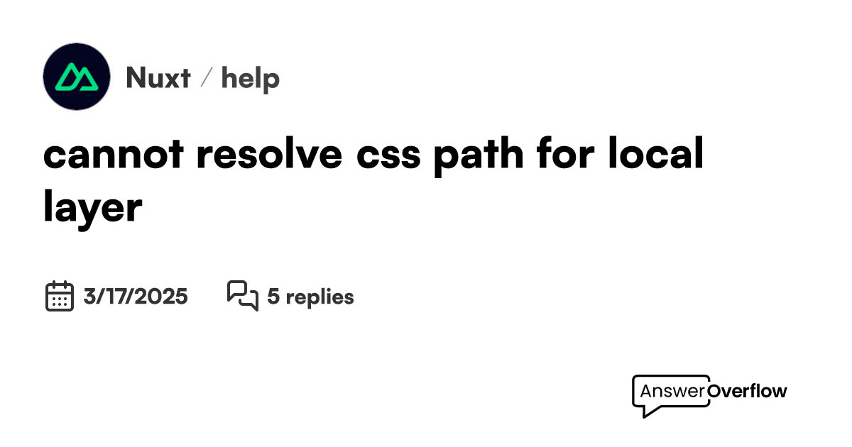 cannot resolve css path for local layer - Nuxt