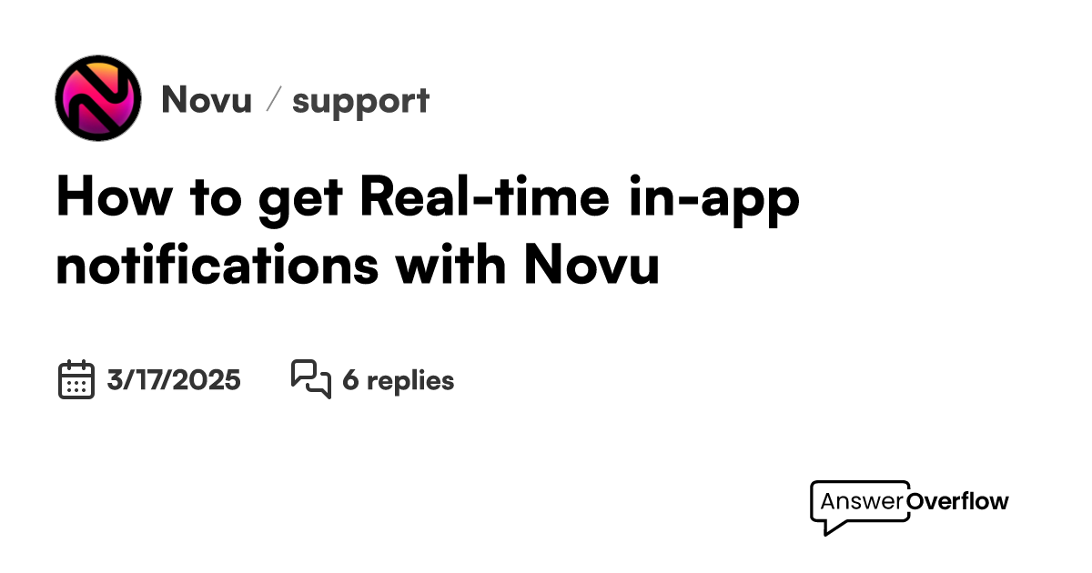 How to get Real-time in-app notifications with Novu? - Novu