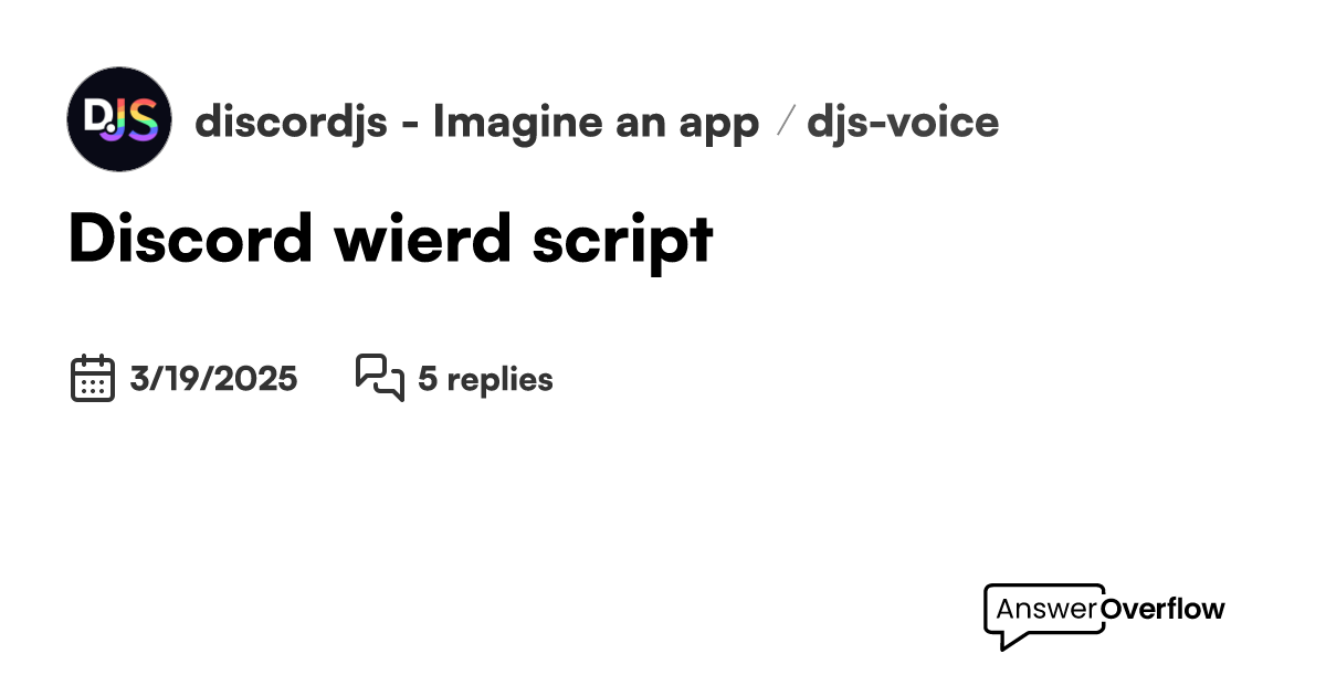 Discord wierd script - discord.js - Imagine an app