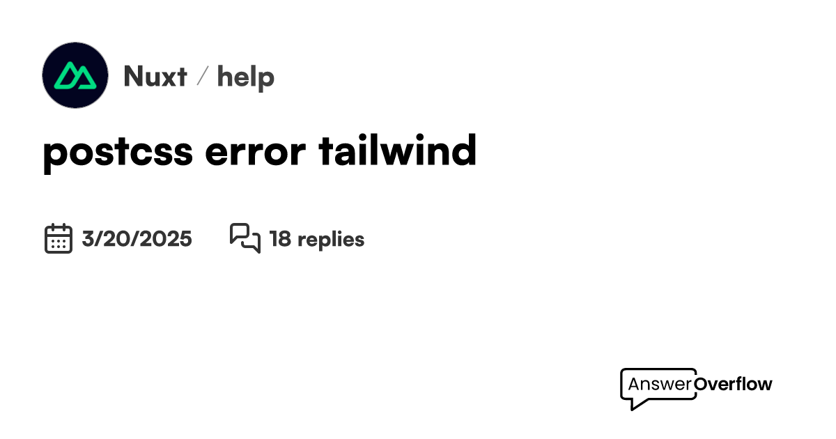 postcss error (tailwind) - Nuxt