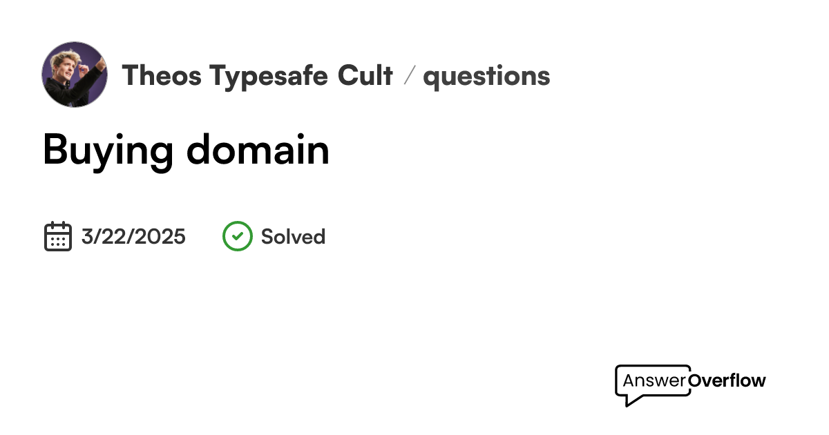 Buying domain - Theo's Typesafe Cult