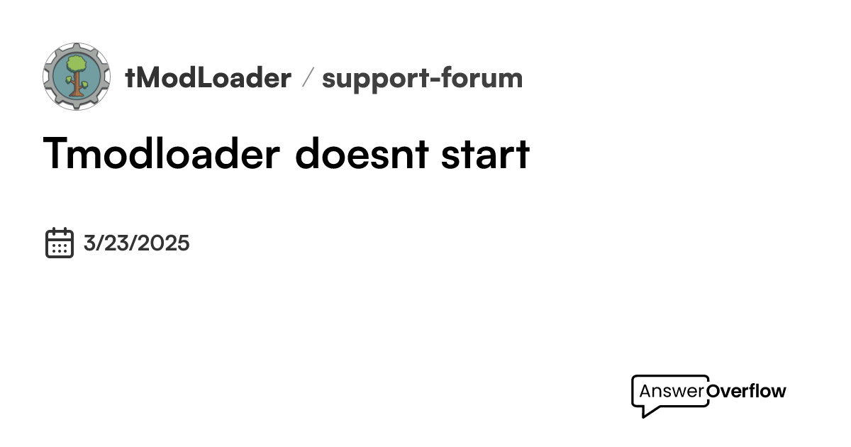 Tmodloader doesn't start - tModLoader