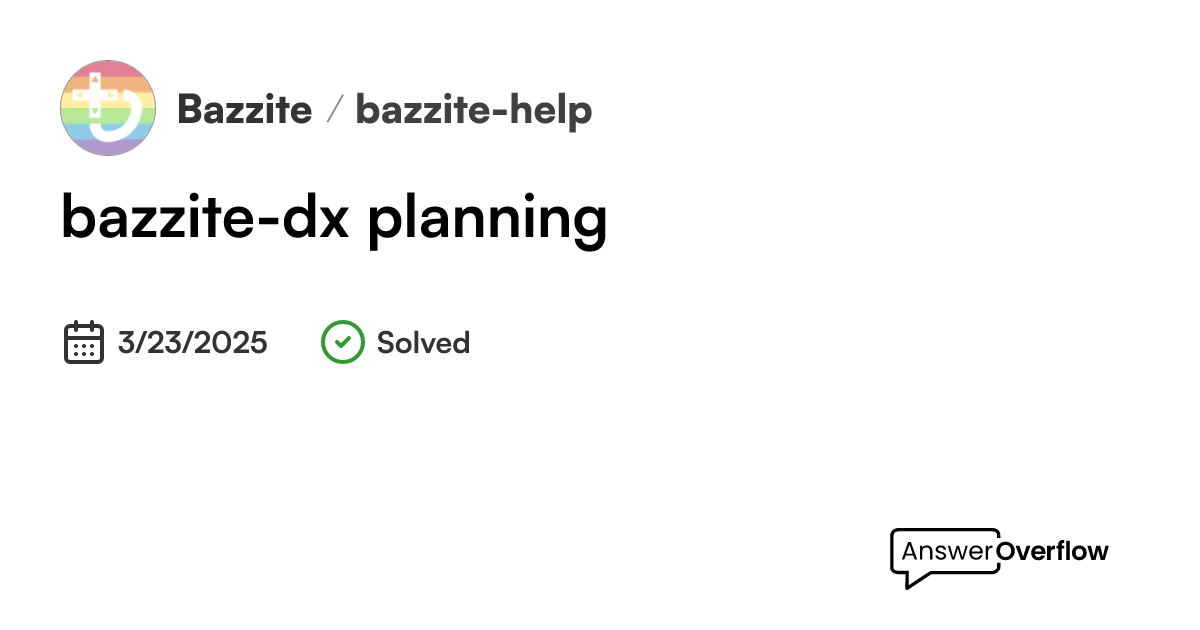 bazzite-dx planning - Bazzite