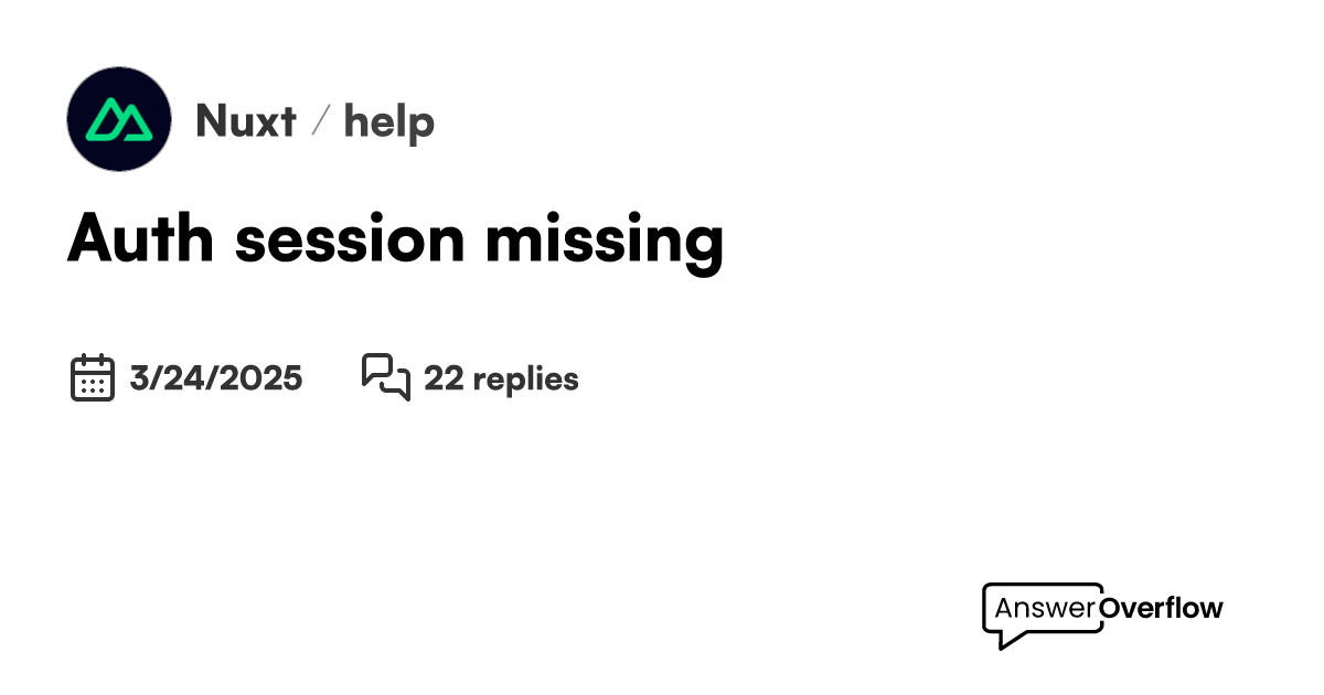 Auth session missing! - Nuxt