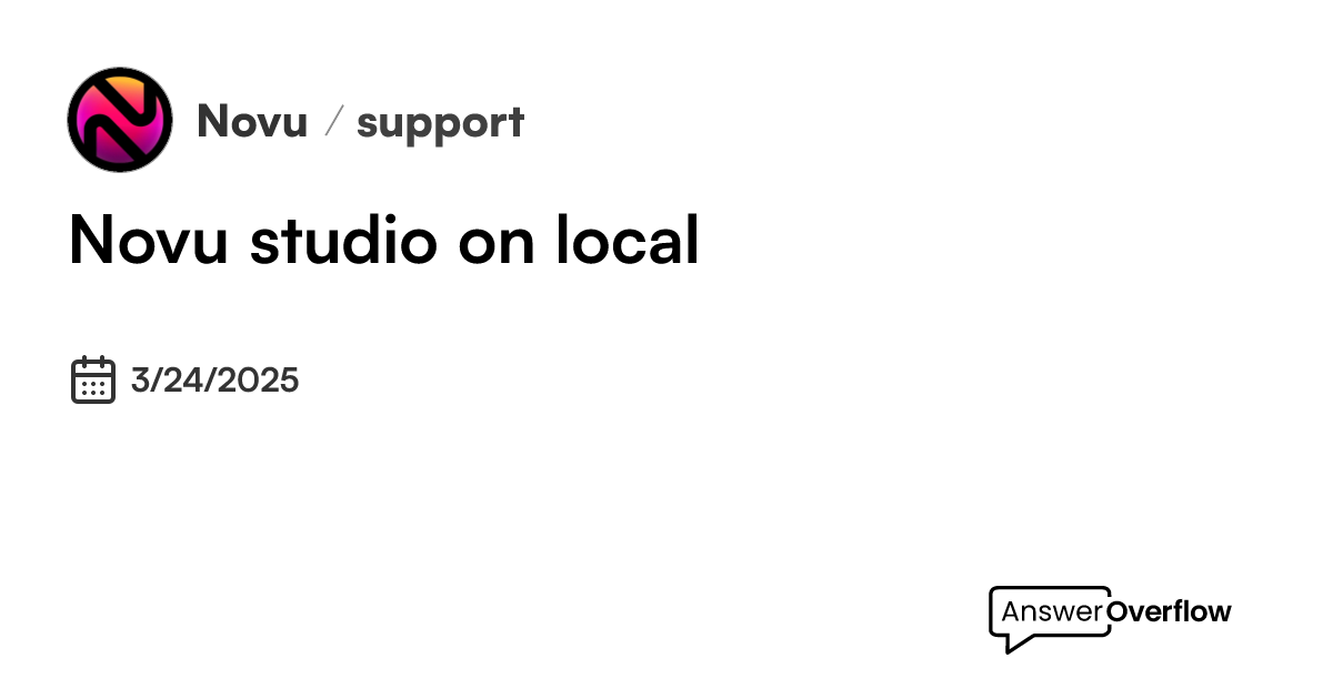 Novu studio on local - Novu