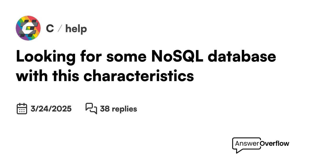 Looking for some NoSQL database with this characteristics - C#