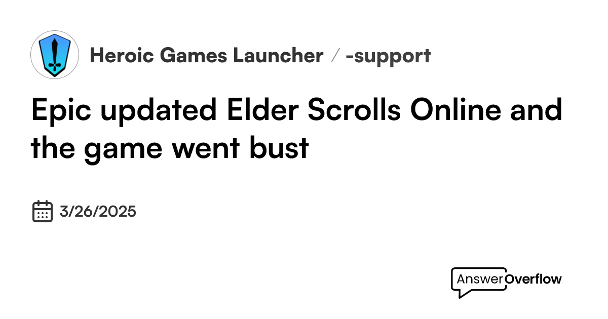 Epic updated Elder Scrolls Online and the game went bust - Heroic Games ...