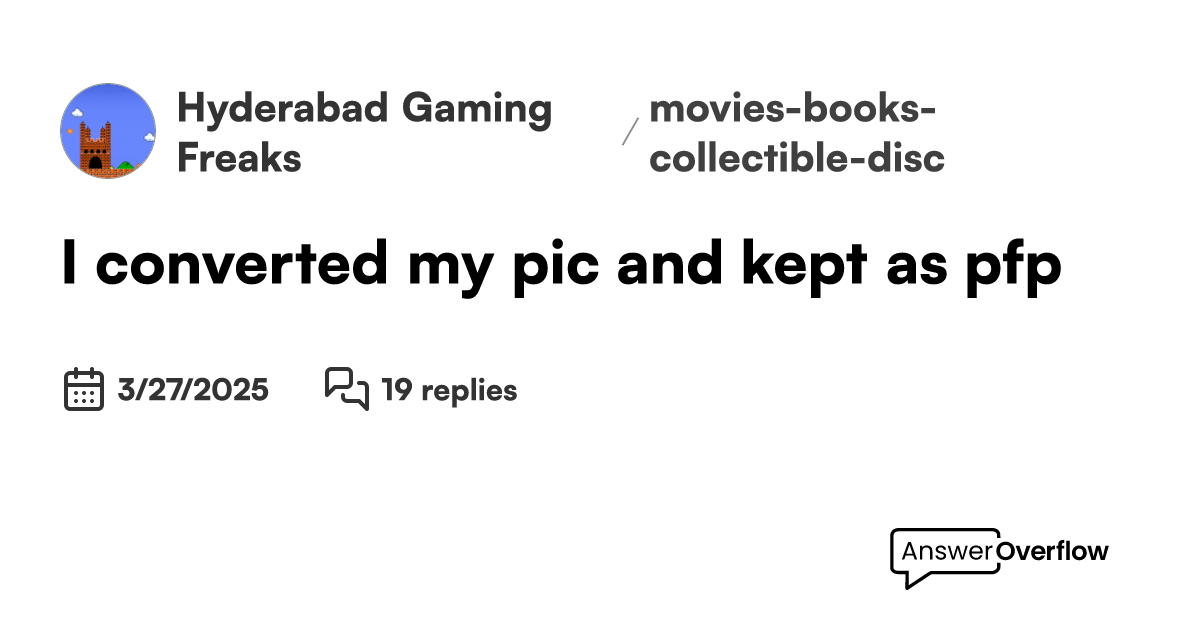 I converted my pic and kept as pfp - Hyderabad Gaming Freaks!🎮🇮🇳