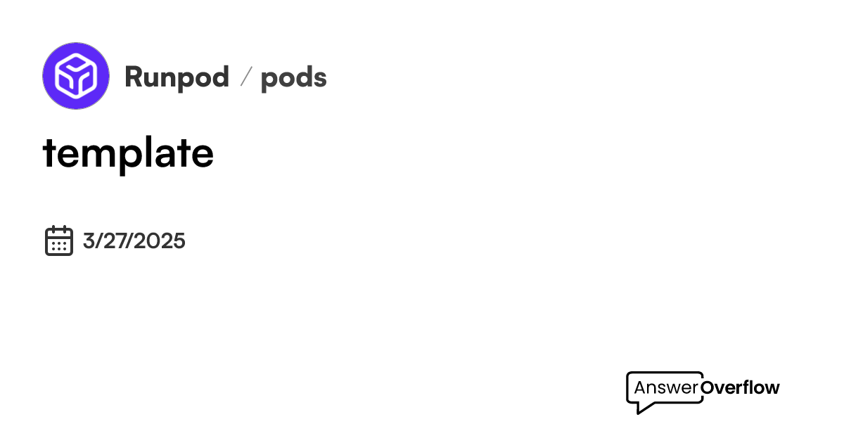 template - Runpod