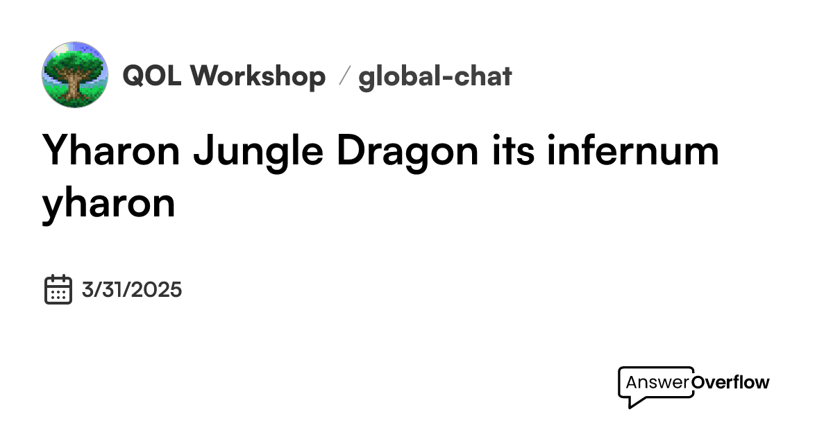 **Yharon, Jungle Dragon**: `its infernum yharon` - QOL Workshop