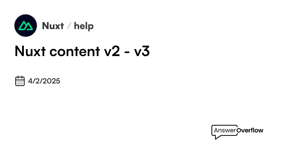 Nuxt content v2 -> v3 - Nuxt