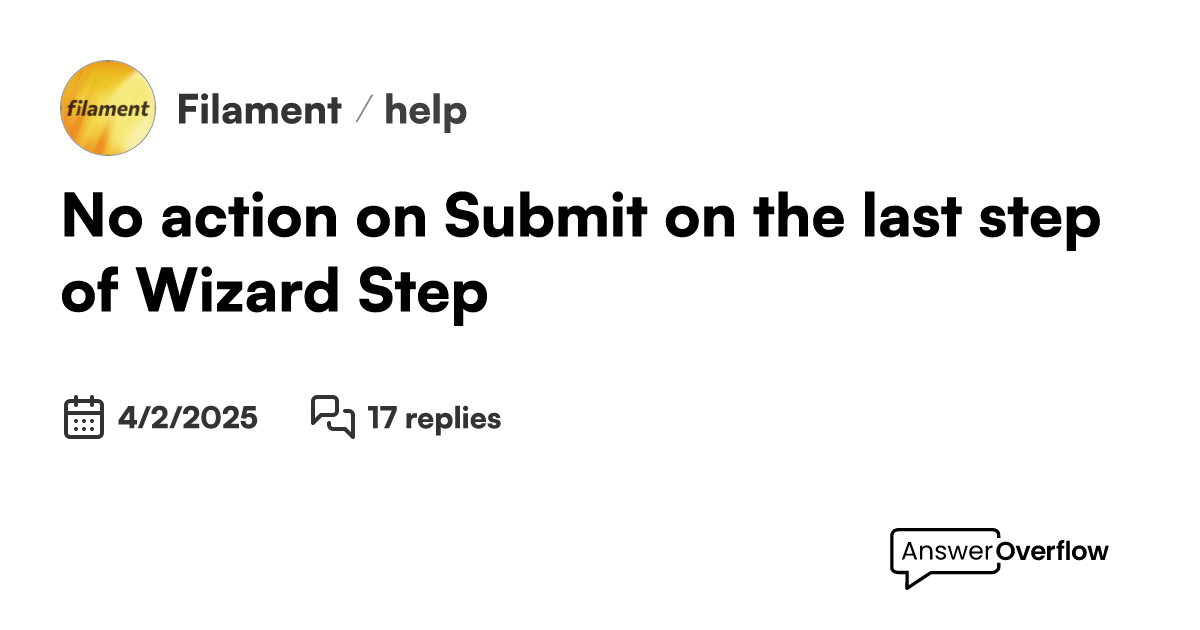 No action on Submit on the last step of Wizard Step - Filament