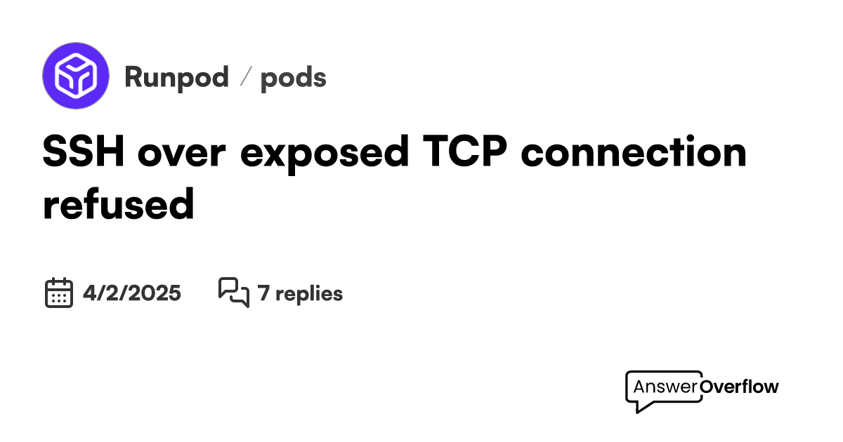 SSH over exposed TCP connection refused - Runpod