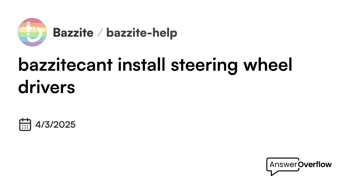 (bazzite)can't install steering wheel drivers - Bazzite