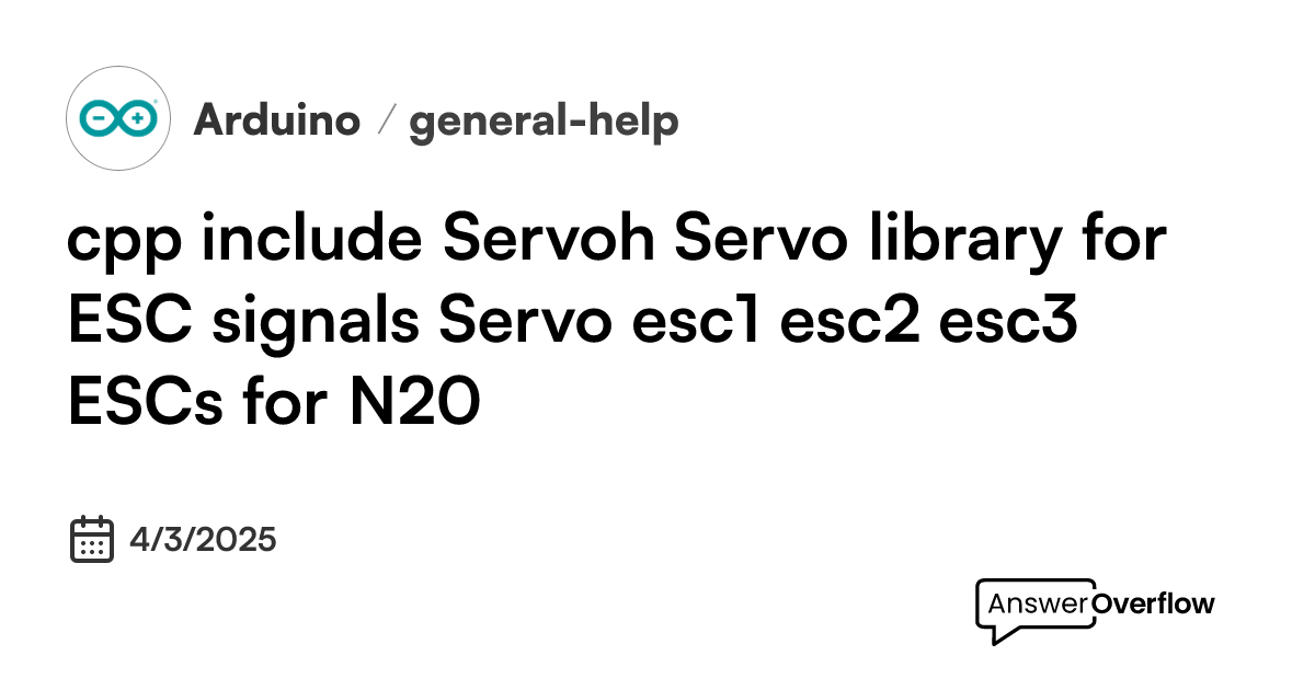 ```cpp #include // Servo library for ESC signals Servo esc1, esc2, esc3; // ESCs for N20 motors ...