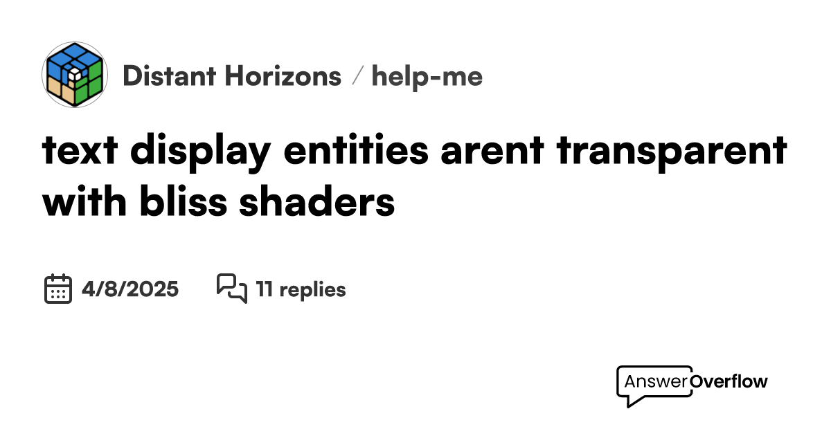 text display entities aren't transparent with bliss shaders - Distant Horizons