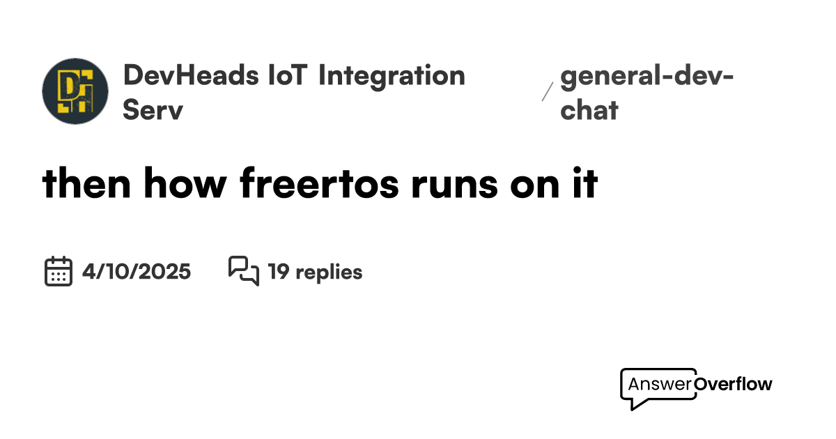 then, how freertos runs on it? - DevHeads IoT Integration Server