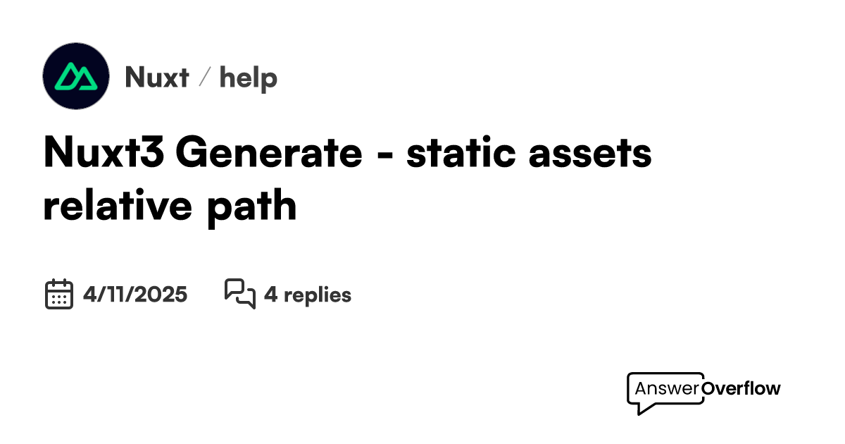 Nuxt3 Generate - static assets relative path - Nuxt