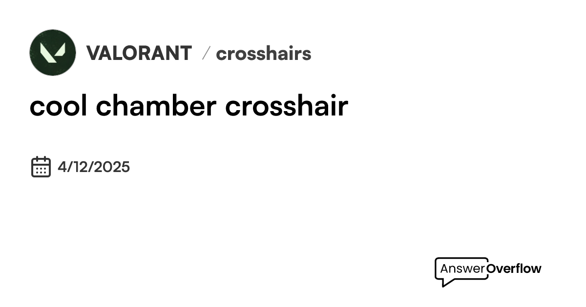 cool chamber crosshair - VALORANT