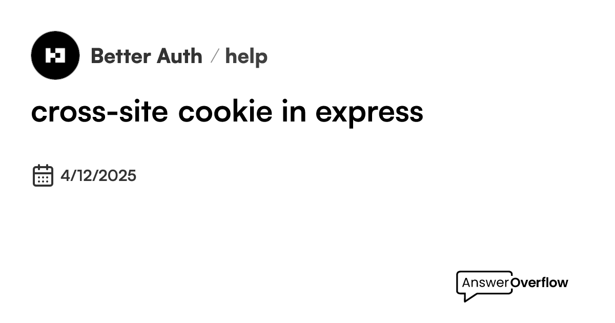 cross-site cookie in express - Better Auth