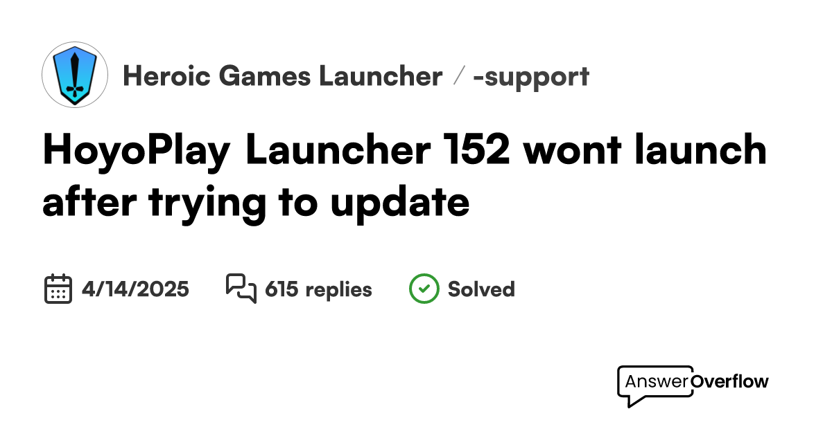 HoyoPlay Launcher (1.5.2) won't launch after trying to update - Heroic Games Launcher