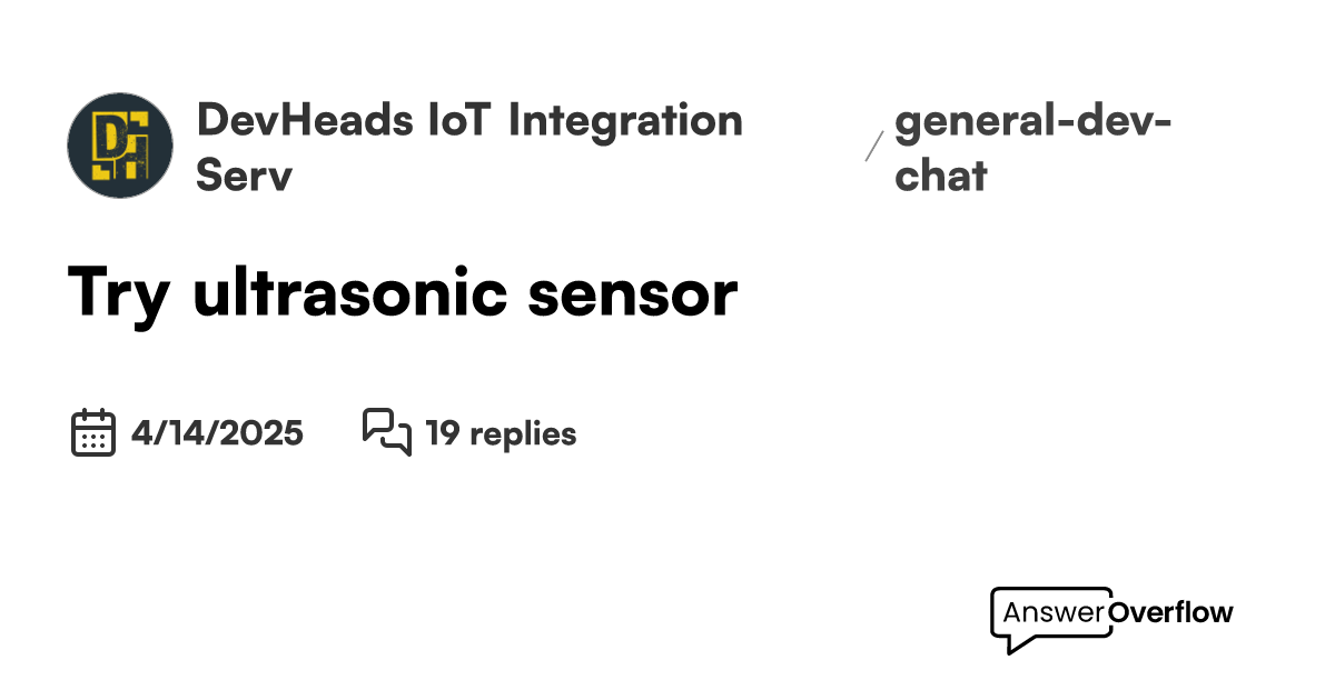 Try ultrasonic sensor - DevHeads IoT Integration Server