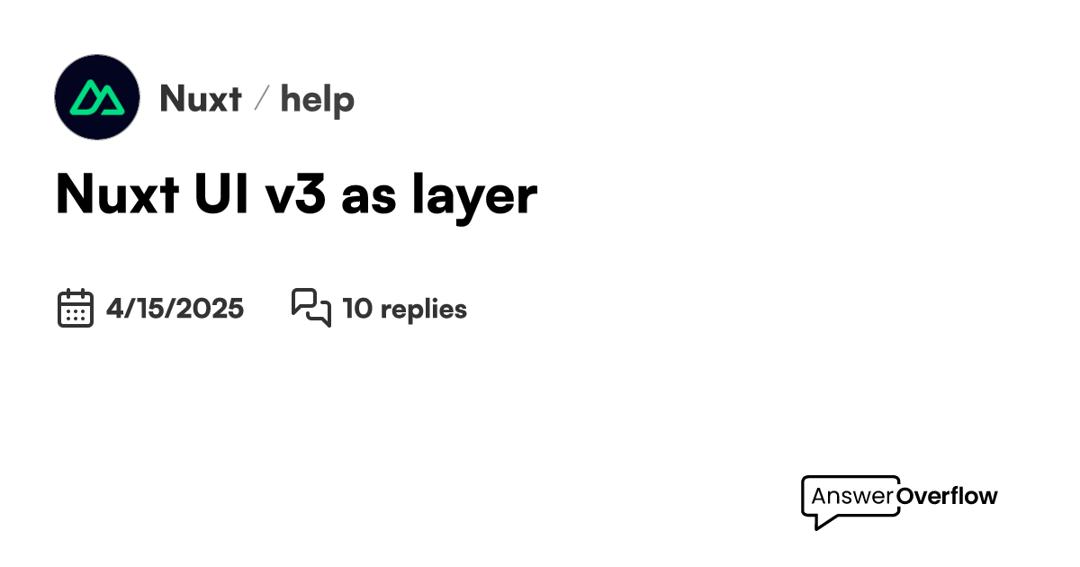 Nuxt UI v3 as layer - Nuxt