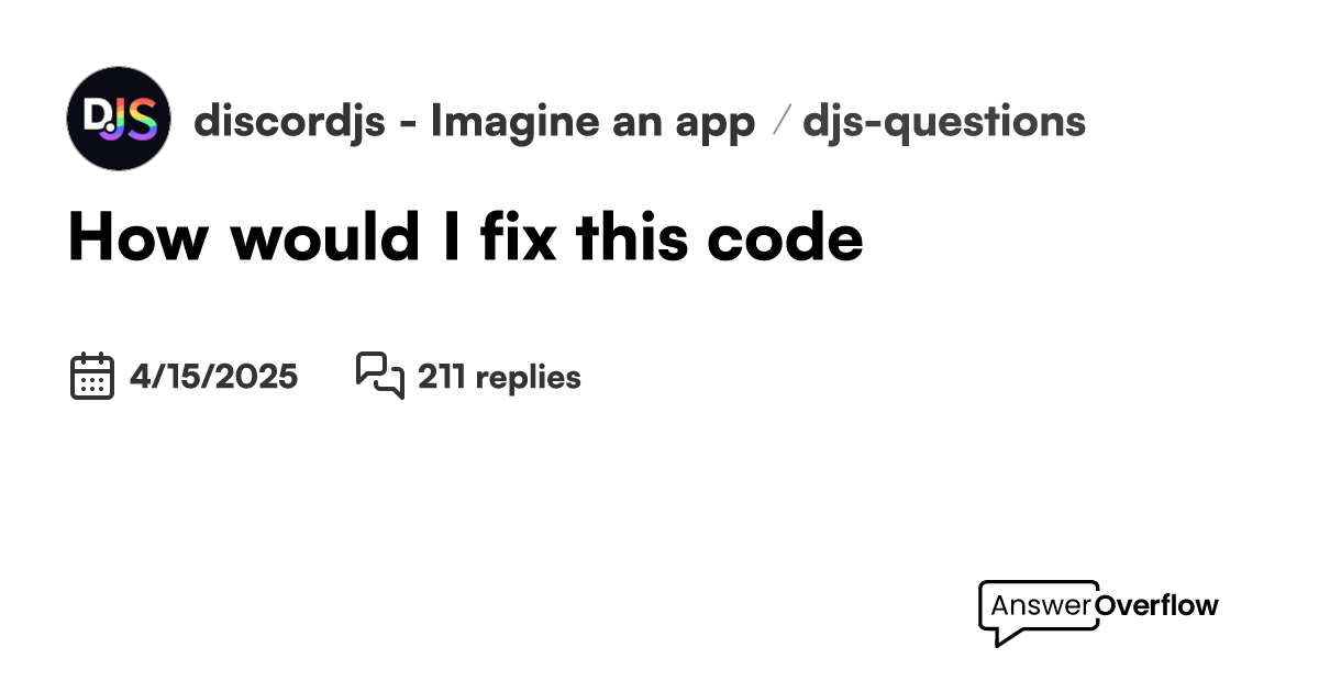 How would I fix this code? - discord.js - Imagine an app
