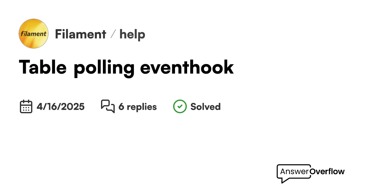 Table polling event/hook? - Filament