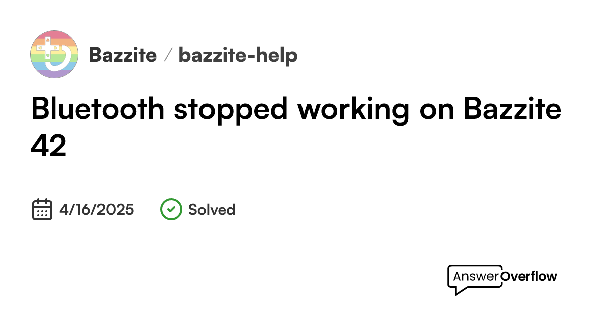Bluetooth stopped working on Bazzite 42 - Bazzite