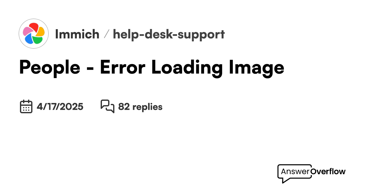 People - Error Loading Image - Immich